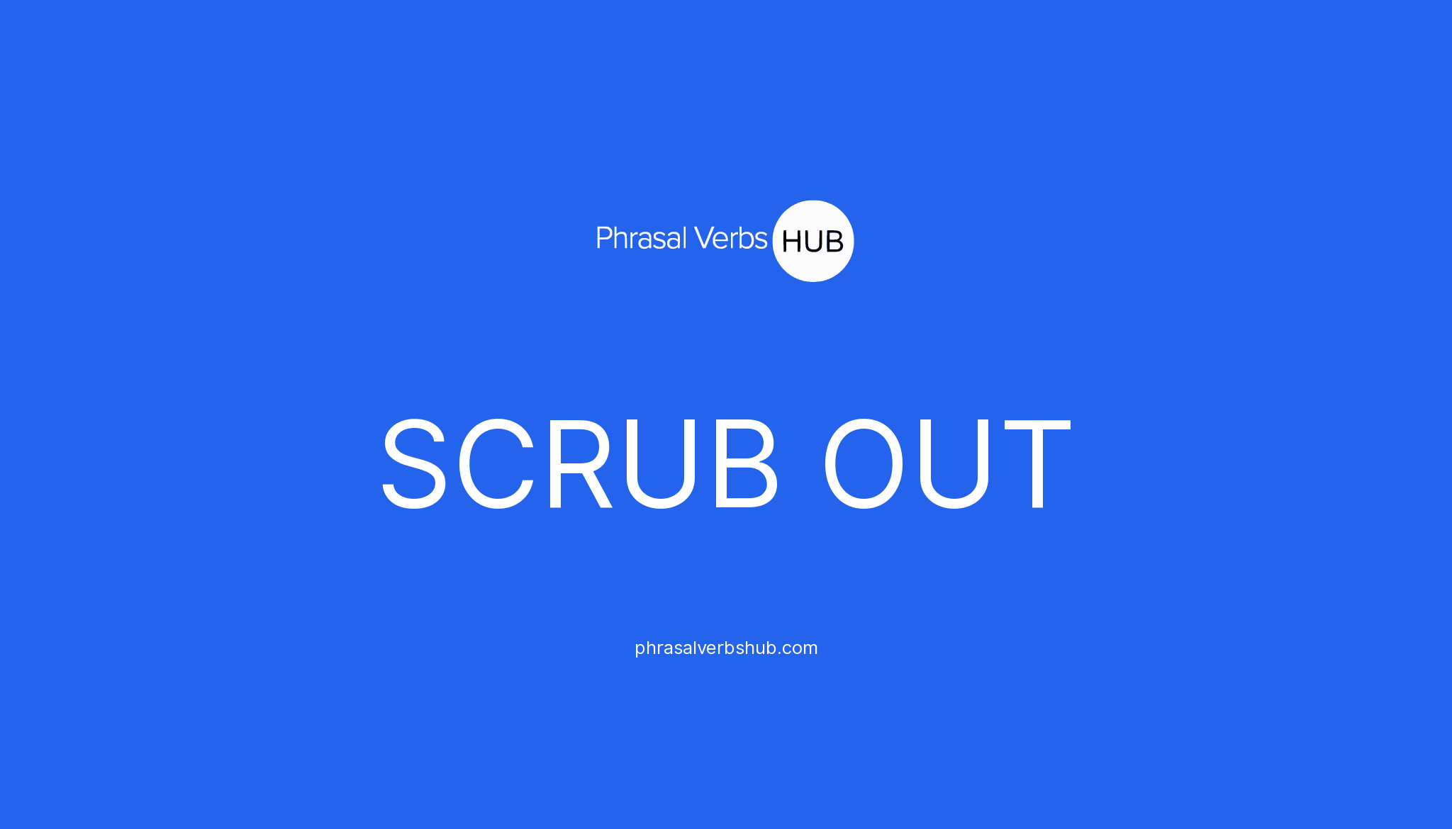 SCRUB OUT | Phrasal Verb Meaning & Examples